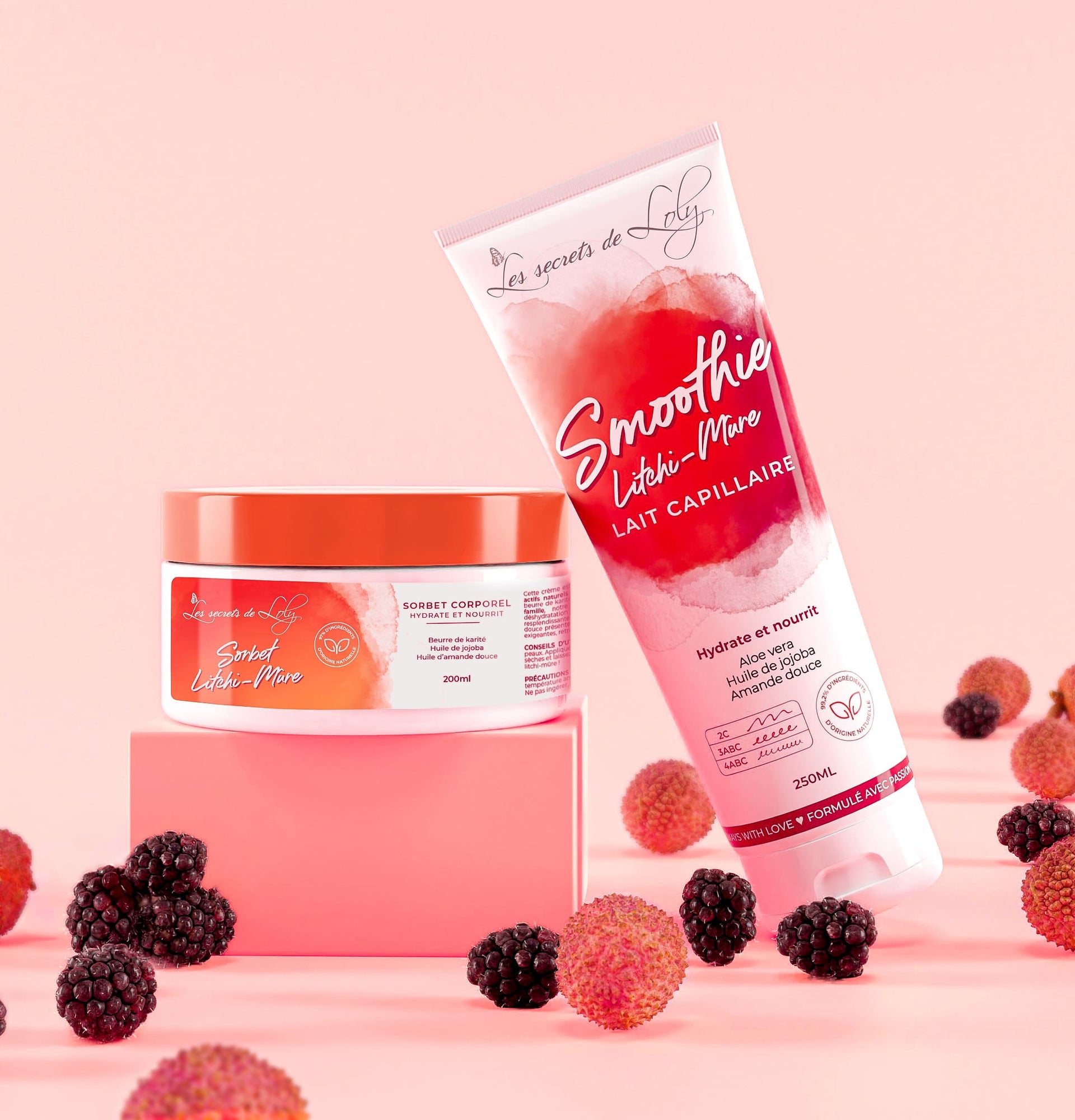 Duo Fruité Litchi-Mûre - Smoothie cheveux & Sorbet corps